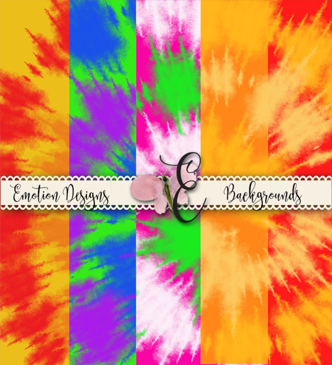 Tie Dye Background 1 clip art Bundle instant download | Etsy