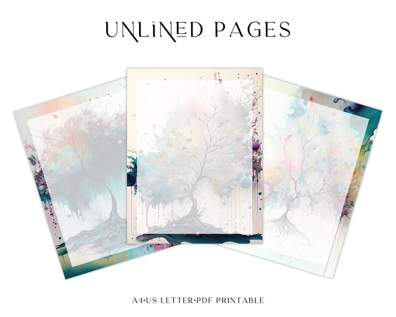 Whimsical Tree Printable Stationery, Printable Writing Paper, Printable ...