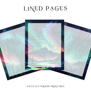 Northern Lights Printable Stationery, Printable Writing Paper, A4 ...