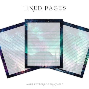Northern Lights Printable Stationery, Printable Writing Paper, A4 ...
