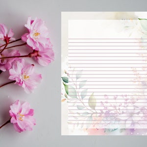 Spring Flowers Printable Stationery, Printable Writing Paper, Printable ...