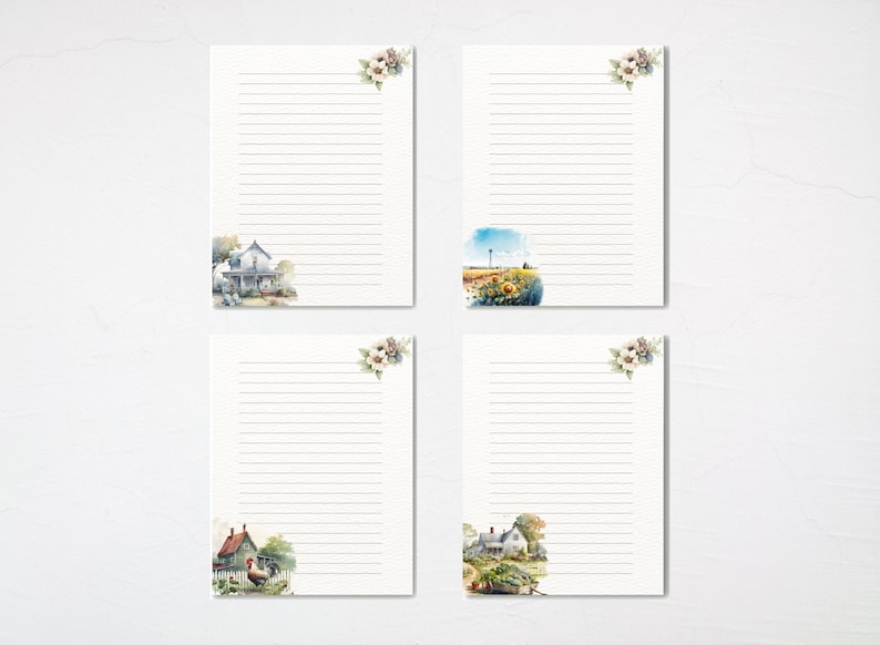 Down on the Farm Printable Stationery, Printable Writing Paper ...