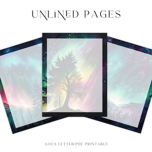 Northern Lights Printable Stationery, Printable Writing Paper, A4 ...