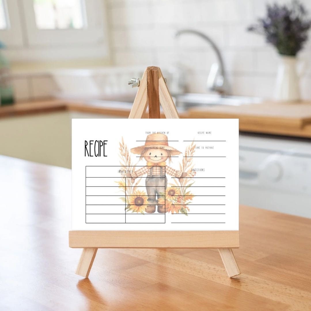 Printable Harvest Theme Recipe Cards | Digital Download (4x6 & 5x7) - Etsy