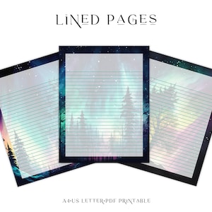 Northern Lights Printable Stationery, Printable Writing Paper, A4 ...