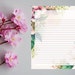 Spring Flowers Printable Stationery, Printable Writing Paper, Printable ...