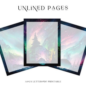 Northern Lights Printable Stationery, Printable Writing Paper, A4 ...