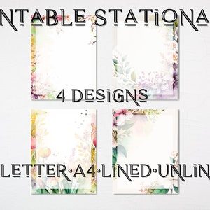 Spring Flowers Printable Stationery, Printable Writing Paper, Printable ...