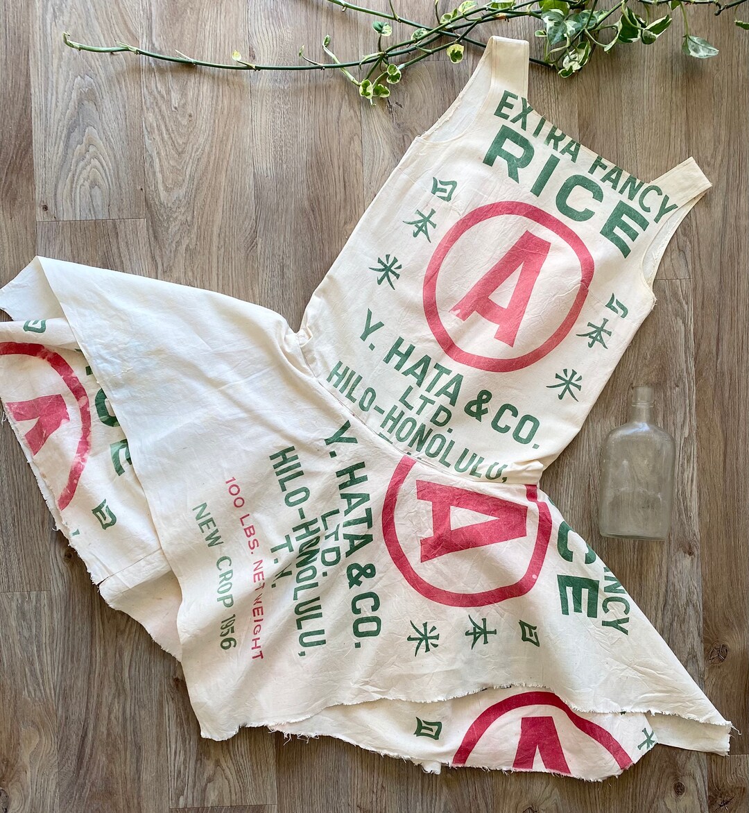 Vintage 50s Feed Sack Dress Great Depression Party Costume Rice Sack XS ...