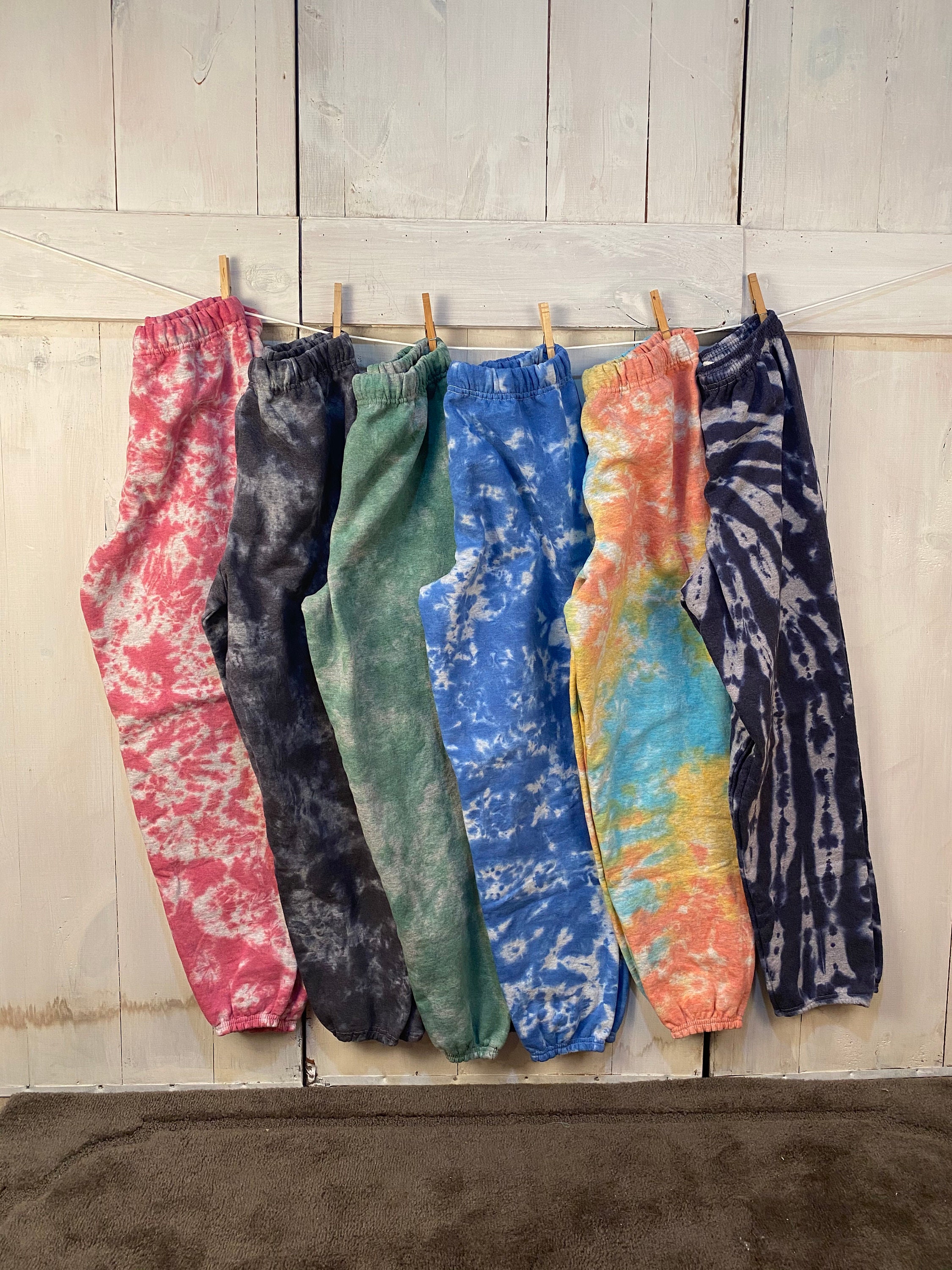 Tie-dye Sweatsuit Set // Wind - Black W/blue Hue & Grey Tie-dye Sweatsuit Set // Wind - Black W/blue Hue & Grey
