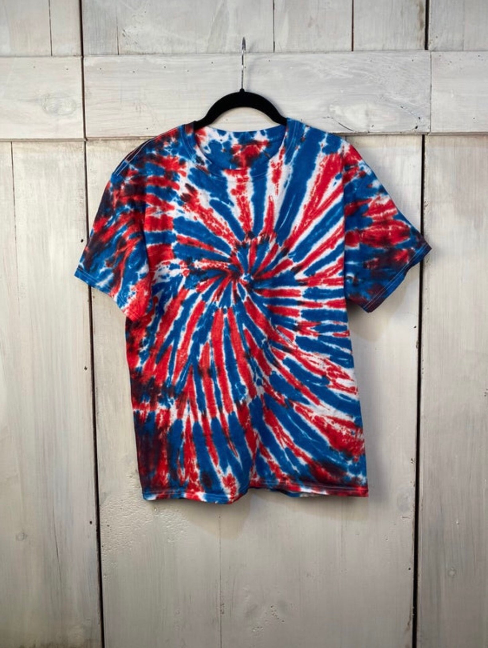 Short-sleeve Tie-dye Tee // USA // Red, White & Blue // 4th of July - Etsy