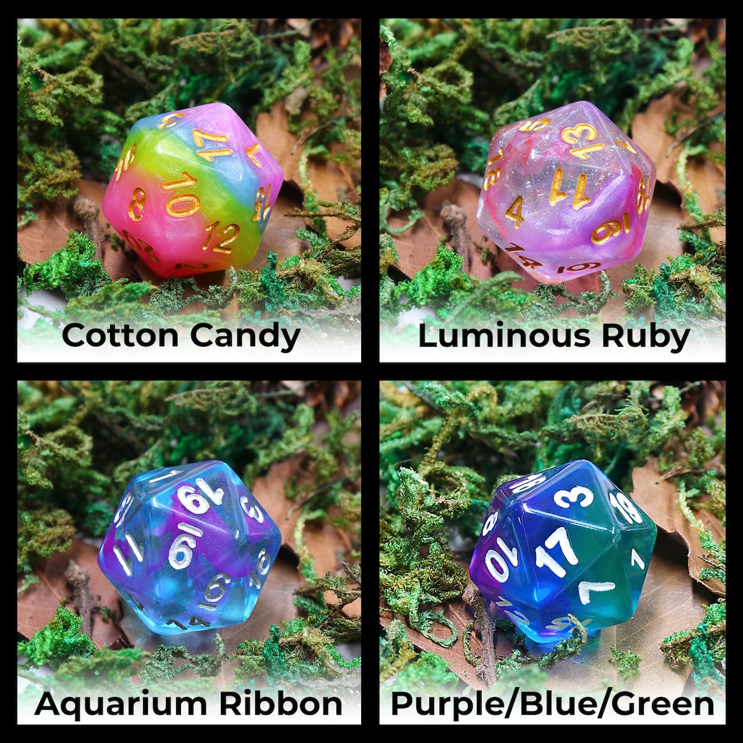 Iridescent D20 Dice – Assorted Styles, 20mm DND MTG Game - Etsy