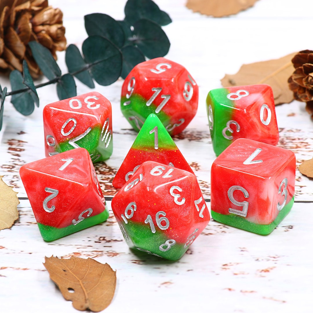 Italian Ice Dice Set, Polyhedral RPG Dice, Silver Ink - Etsy