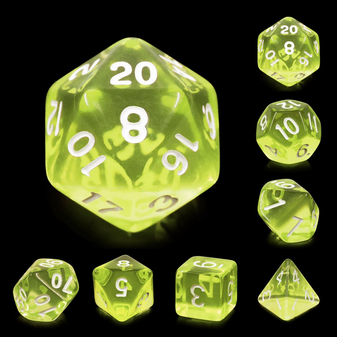 Acrylic Yellow Sun Gem Dice Set, 7 Piece RPG Dice - Etsy