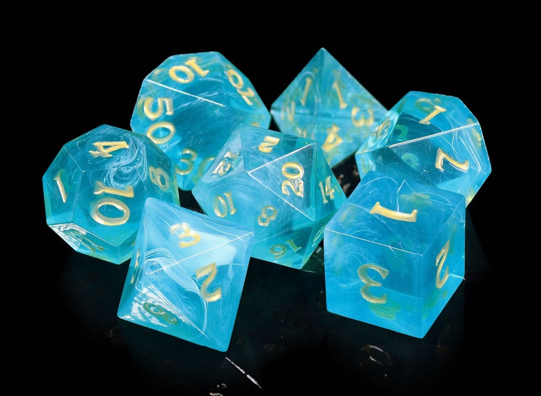 Sharp Edge Dice Poseidon's Poison. 7 Piece Polyhedral Dice Set, DND ...