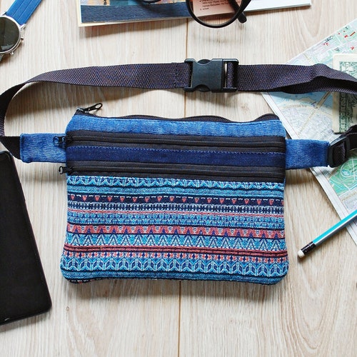 Blue Boho Fanny Pack for Women Plus Size Bohemian Waist Belt | Etsy
