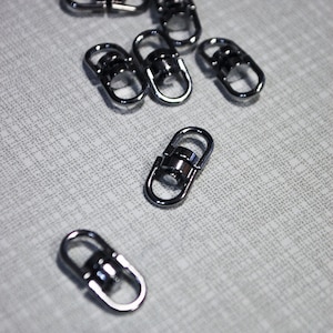 Silver Mini Connectors (2 Pcs), Double Loop Swivel Rings for Bags ...