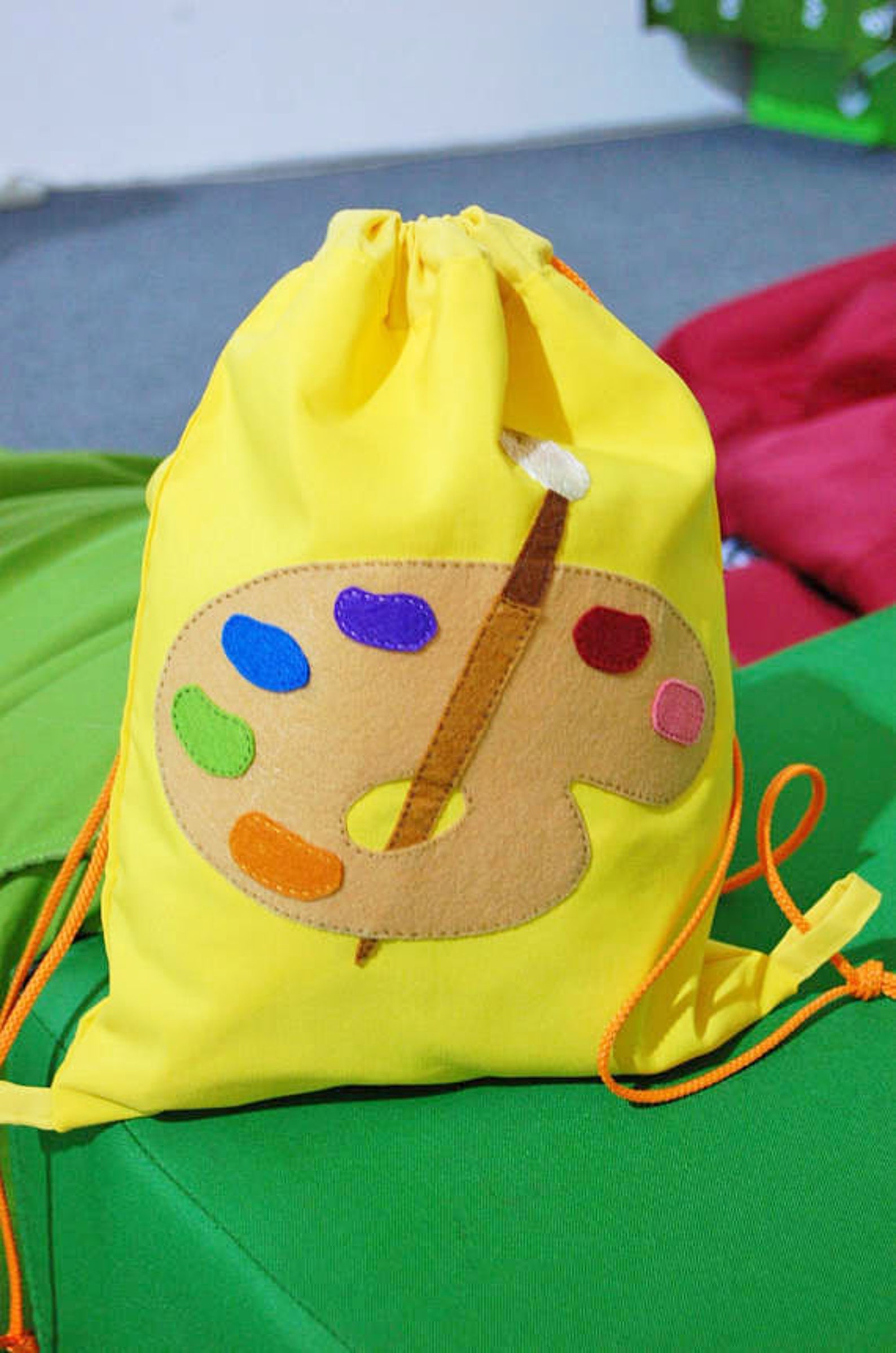 Drawstring Backpack With Artist Palette for Kids Sack Bag for - Etsy