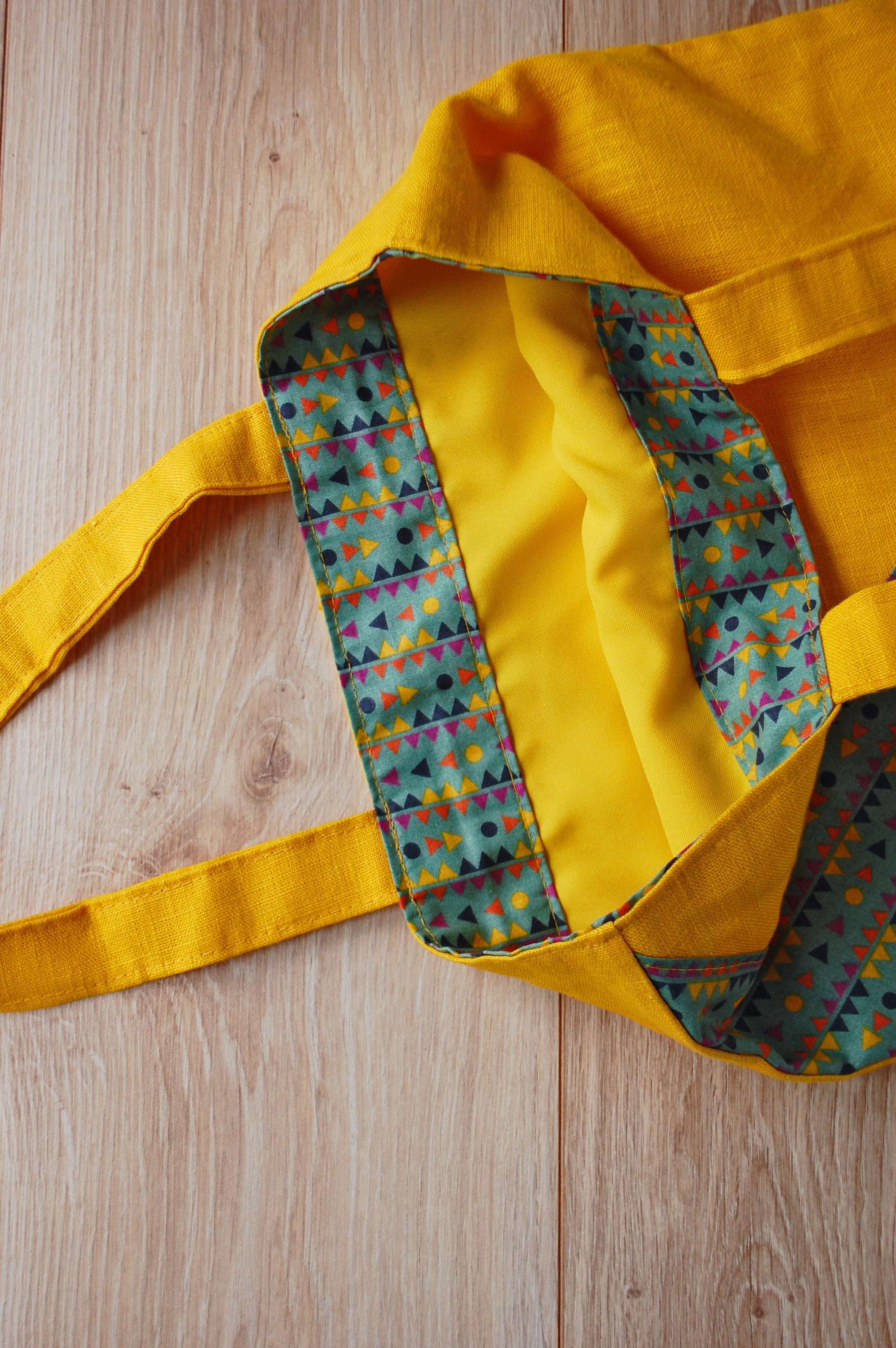 Yellow Linen Matching Bags Set: Drawstring Backpack and Tote - Etsy
