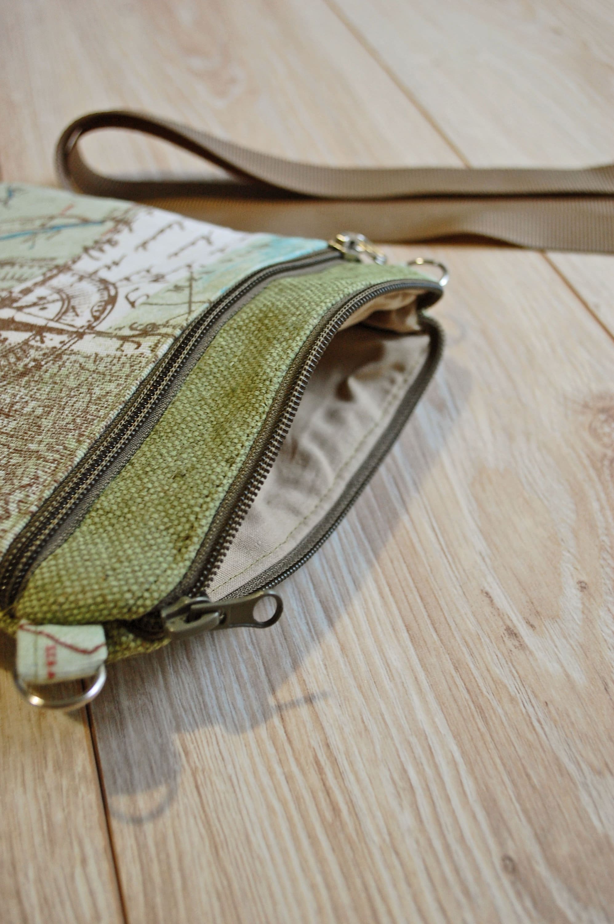 Green Cross Body Bag Women Vegan Pockets Small Over Shoulder | Etsy