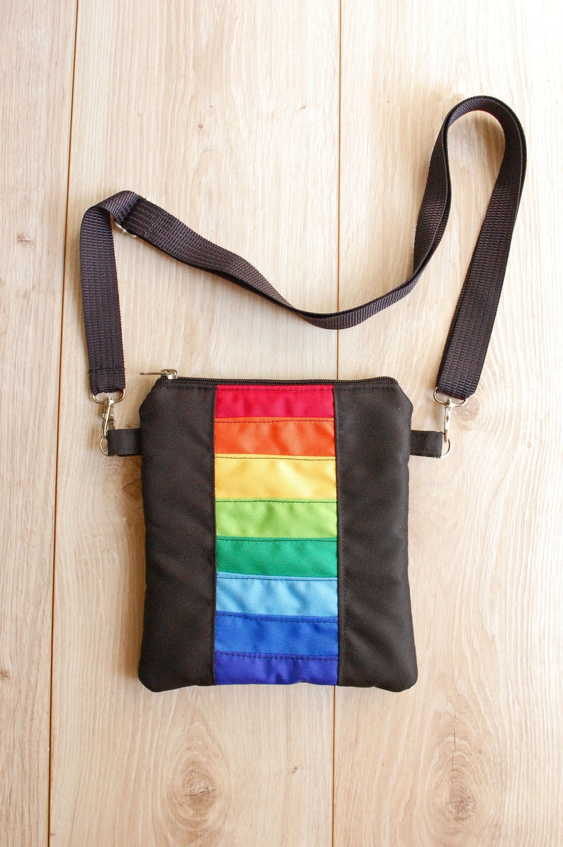 Rainbow Nylon Crossbody Bag, LGBT Pride Purse - Etsy