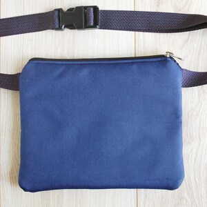 Dark Blue Fanny Pack for Women and Men, Flat Waterproof Waist Bag ...