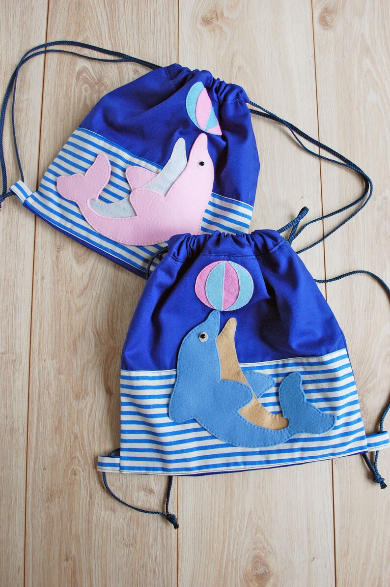 Drawstring Bag for Boys and Girls, Dolphin Gift Idea Kids, Drawstring ...
