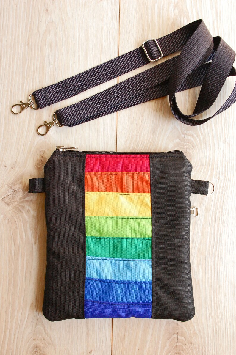 Rainbow Nylon Crossbody Bag, LGBT Pride Purse - Etsy