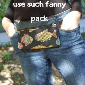 Fanny Pack for Women With Fish, Small Faux Leather Zippered Waist Purse ...