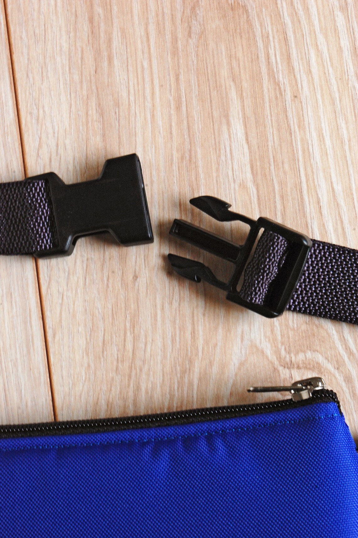 Blue Flat Nylon Fanny Pack Waterproof Bum Bag Slim Unisex | Etsy