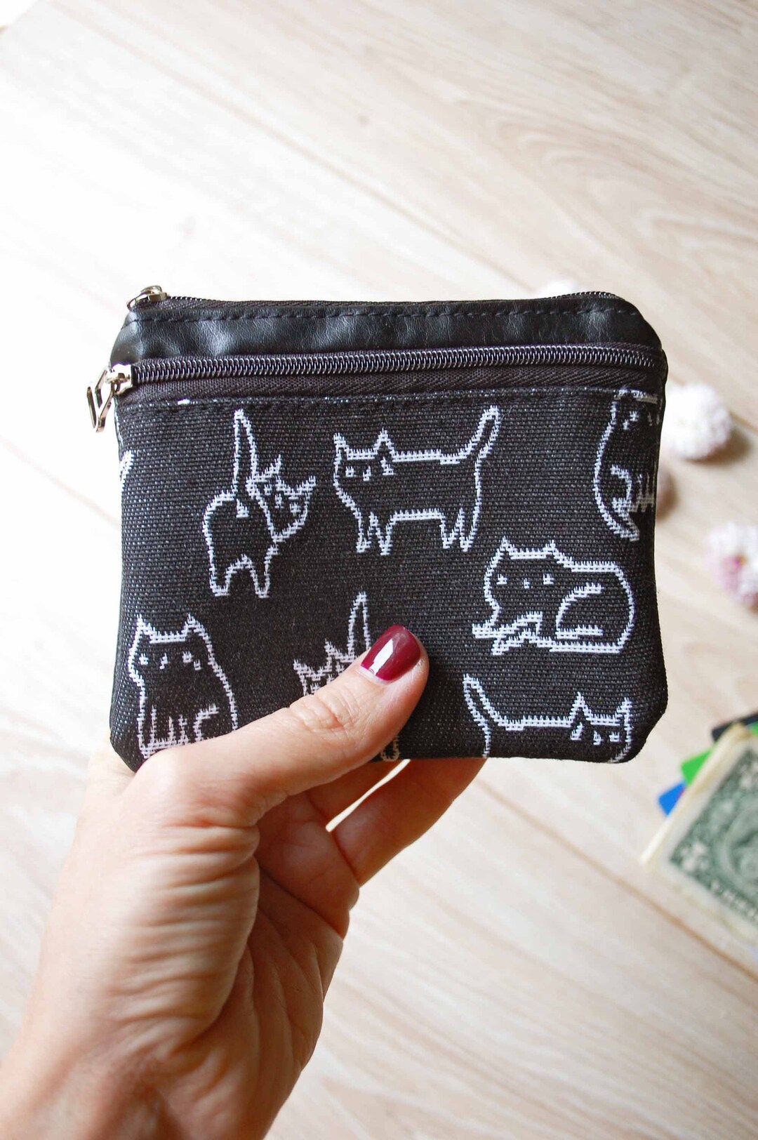 Cat Print Coin Purse, Tapestry Fabric Small Pouch - Etsy