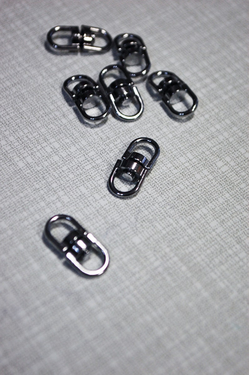 Silver Mini Connectors (2 Pcs), Double Loop Swivel Rings for Bags ...