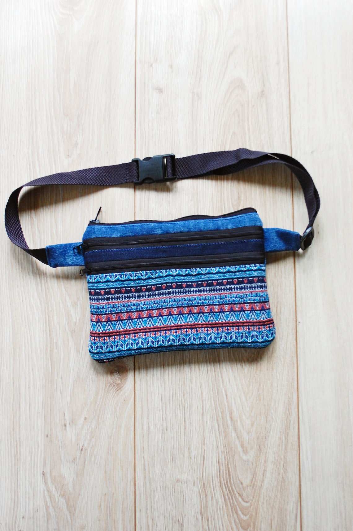 Blue Boho Fanny Pack for Women Plus Size, Bohemian Waist Belt Purse ...