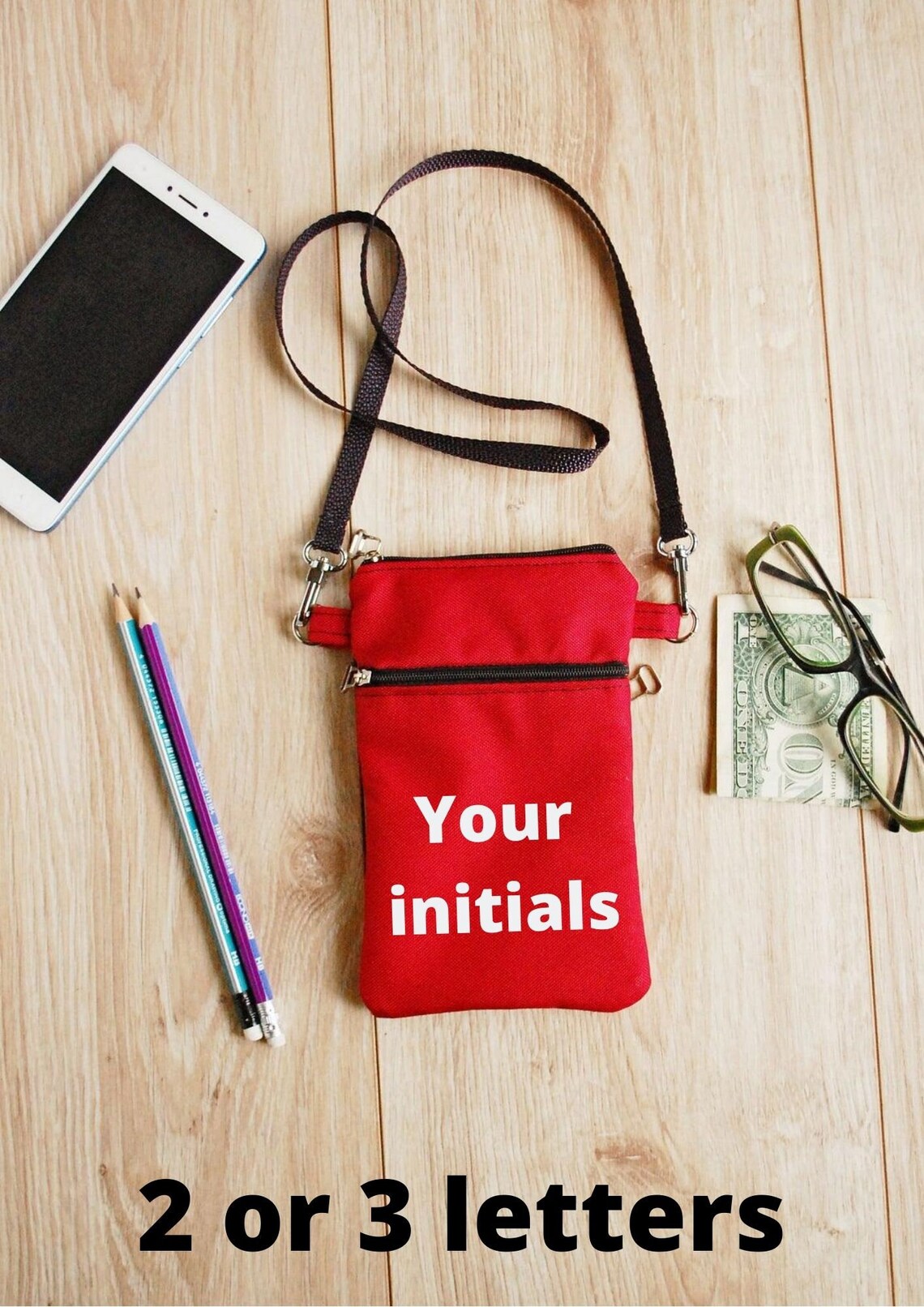 Personalized Neck Pouch Bag for Cell Phone Customized Travel - Etsy