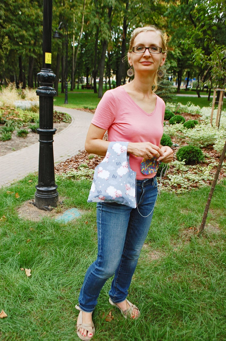 Small Knitting Project Bag Pouch, Knitter Crocheter Gift - Etsy