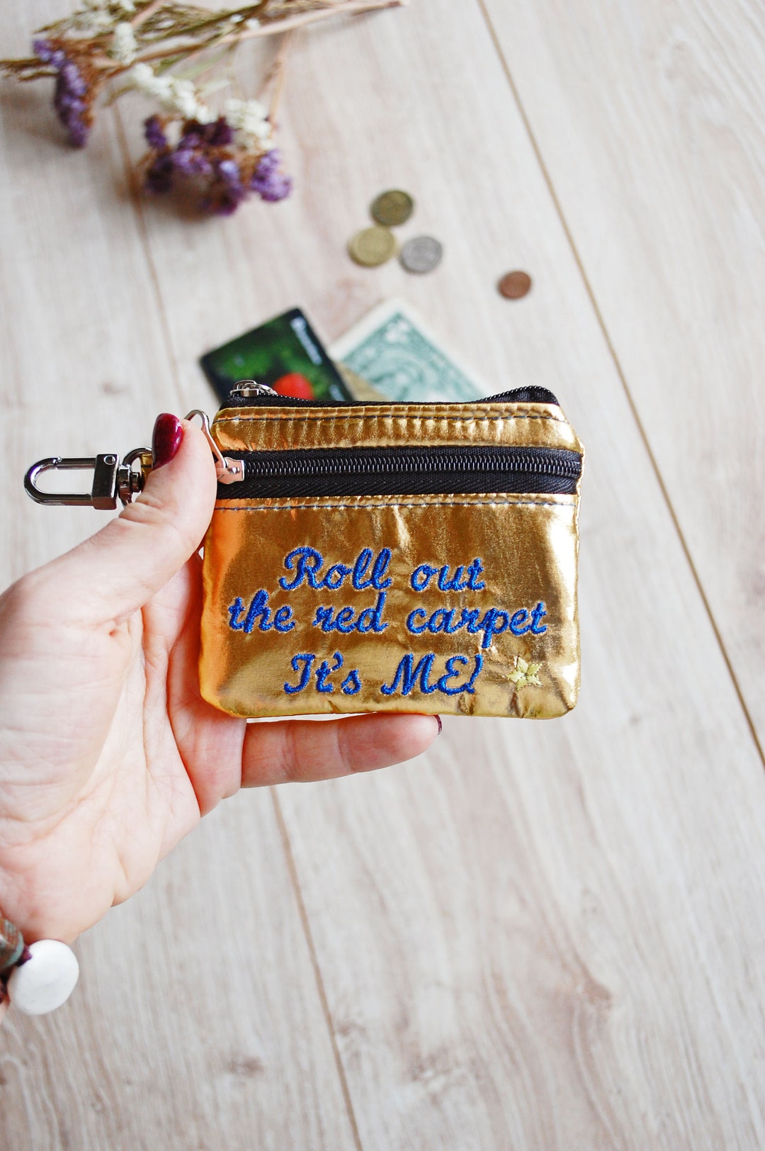 Waterproof Nylon Coin Purse, Custom Quote Keychain, Small Gift - Etsy