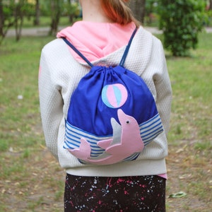 Drawstring Bag for Boys and Girls, Dolphin Gift Idea Kids, Drawstring ...