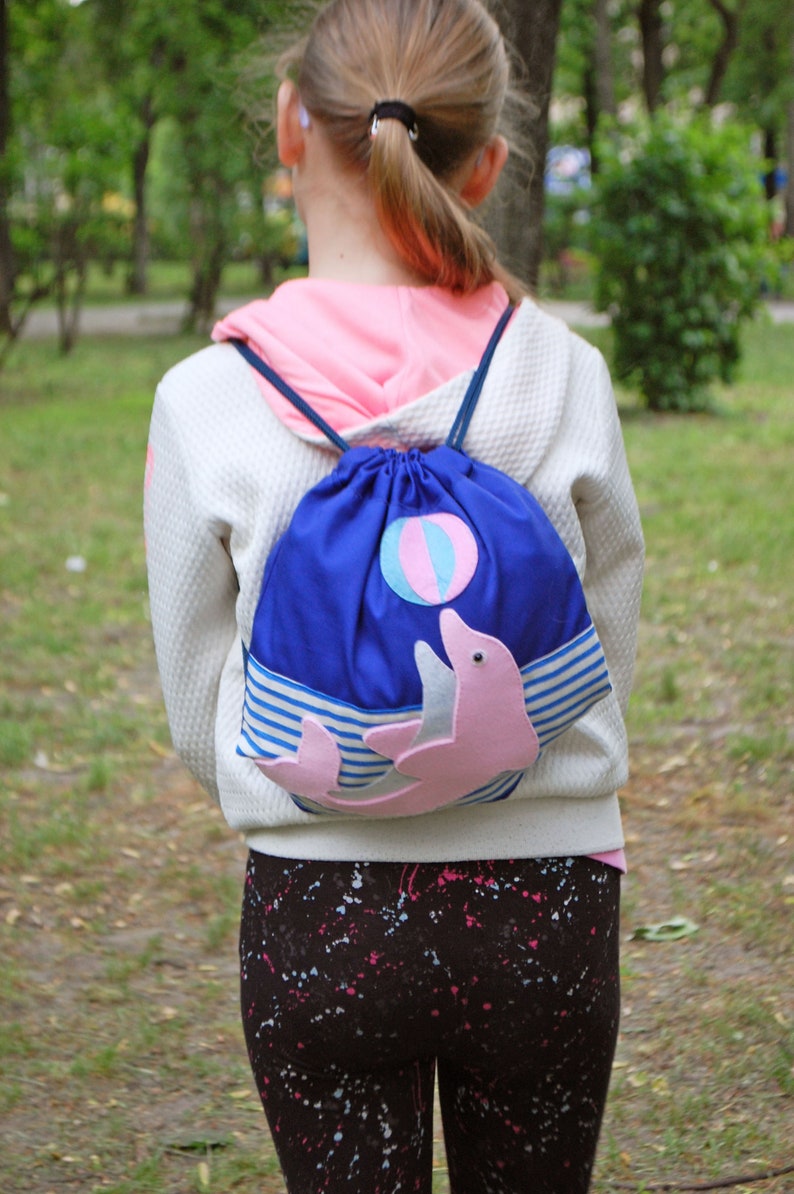 Drawstring Bag for Boys and Girls, Dolphin Gift Idea Kids, Drawstring ...