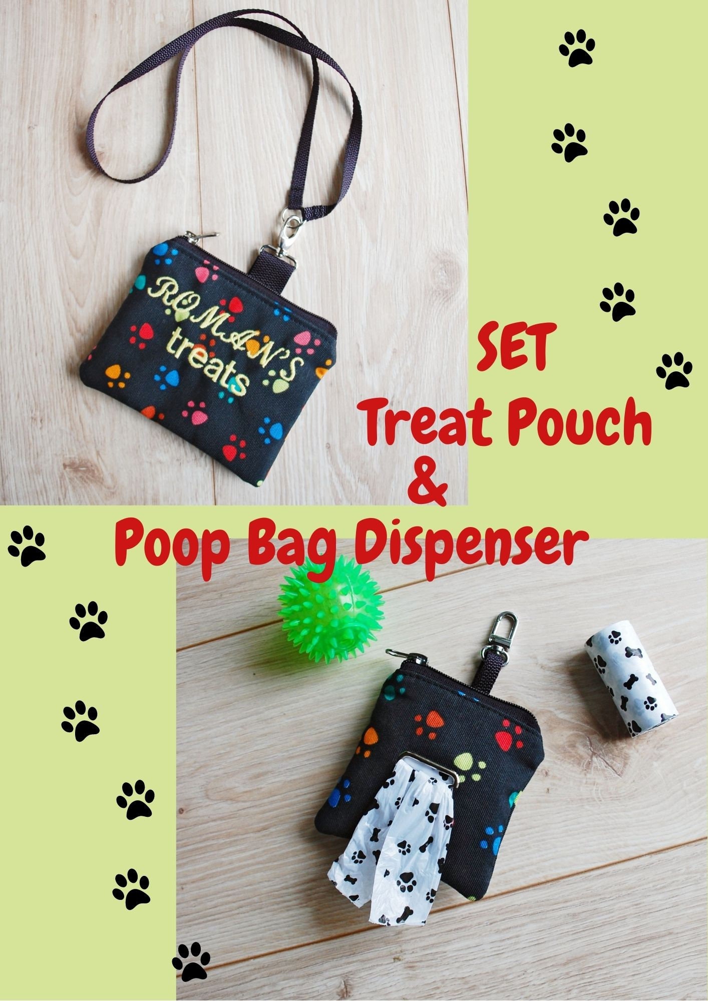 Dog Treat Pouch Bag With Clip Personalized Dogs Treat Pouch | Etsy