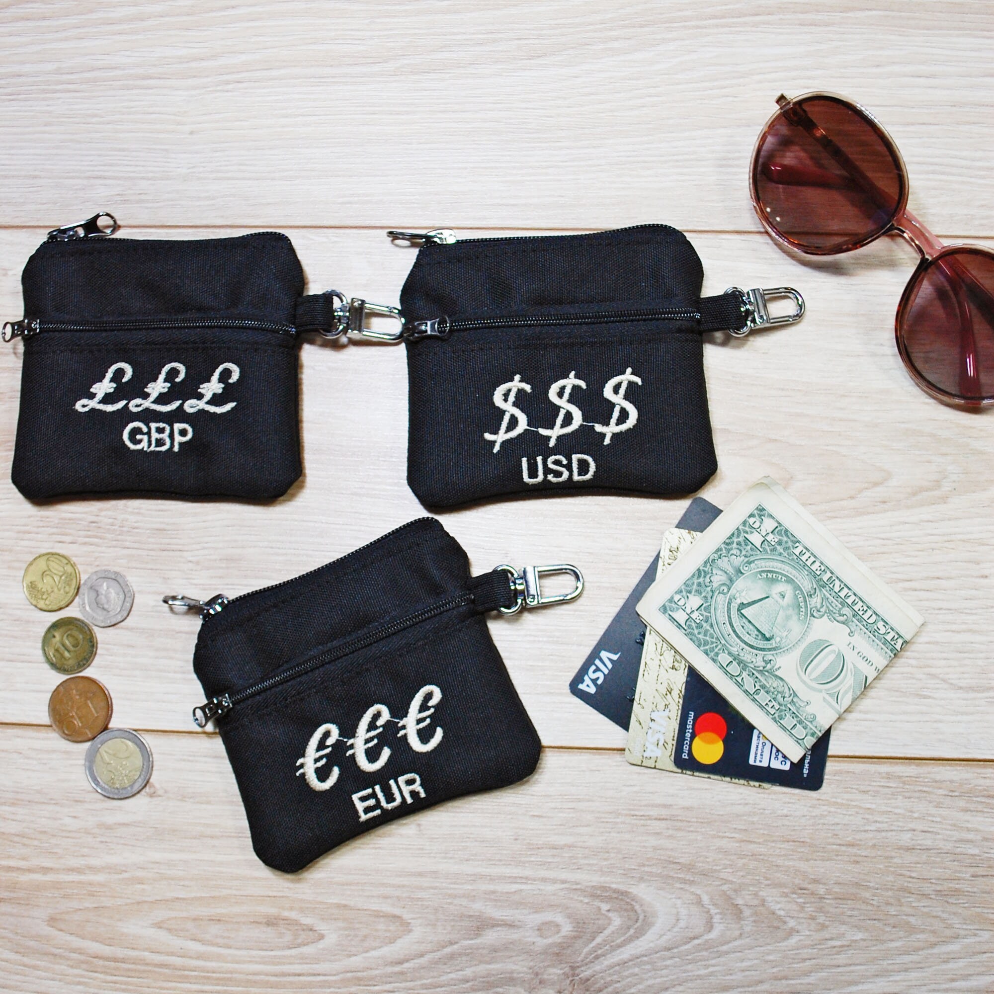Currency Dollar Coin Purse Euro Pound Money Pouch - Etsy UK