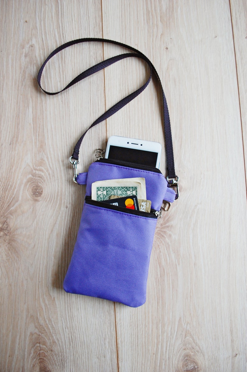 Small Lilac Neck Pouch Bag for Cell Phone Mini Travel Neck - Etsy