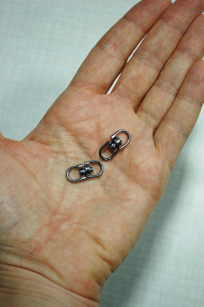 Silver Mini Connectors (2 Pcs), Double Loop Swivel Rings for Bags ...