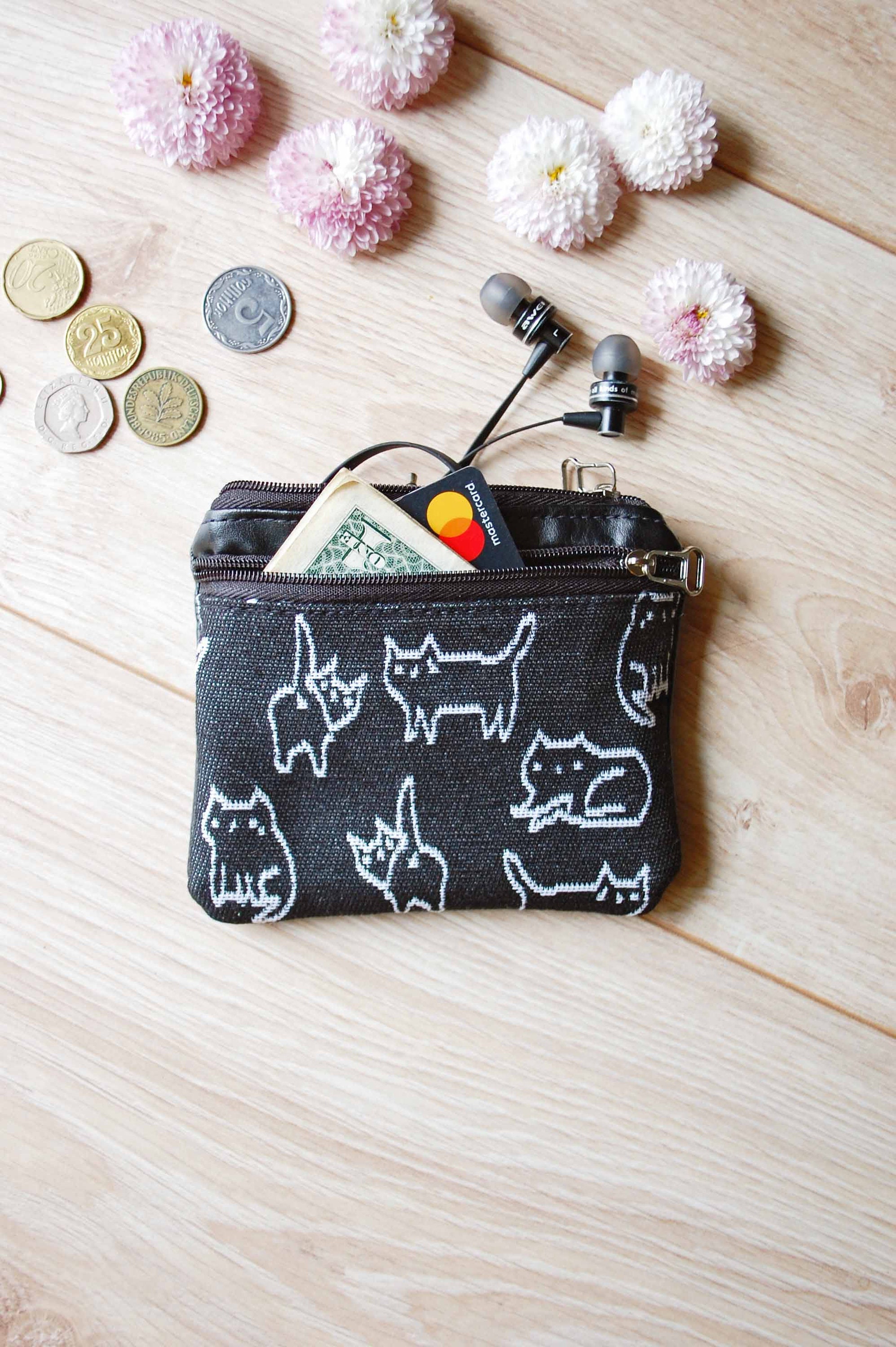 Cat Print Coin Purse, Tapestry Fabric Small Pouch - Etsy