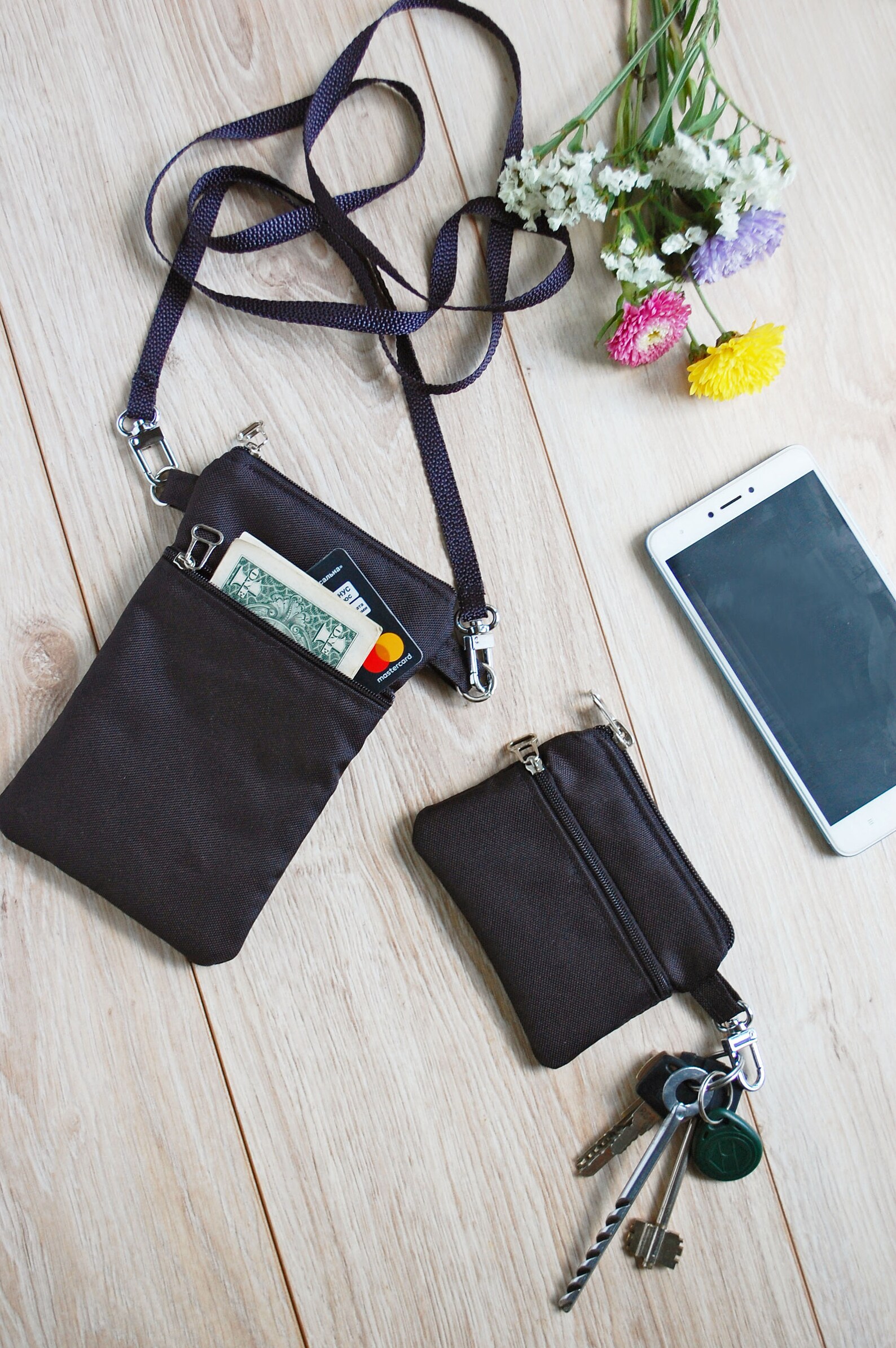 Small Neck Phone Case Coin Purse Necklace Micro Bag Change - Etsy