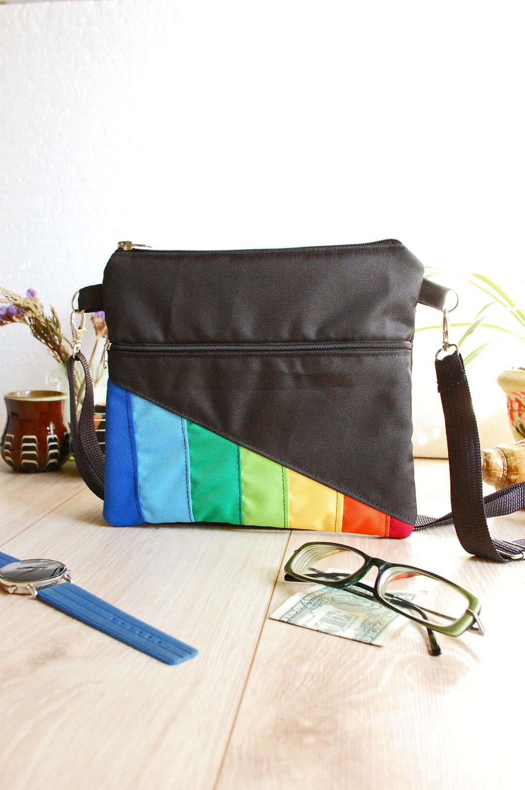 Rainbow Crossbody Bag, Waterproof Nylon, LGBTQ Pride Purse - Etsy