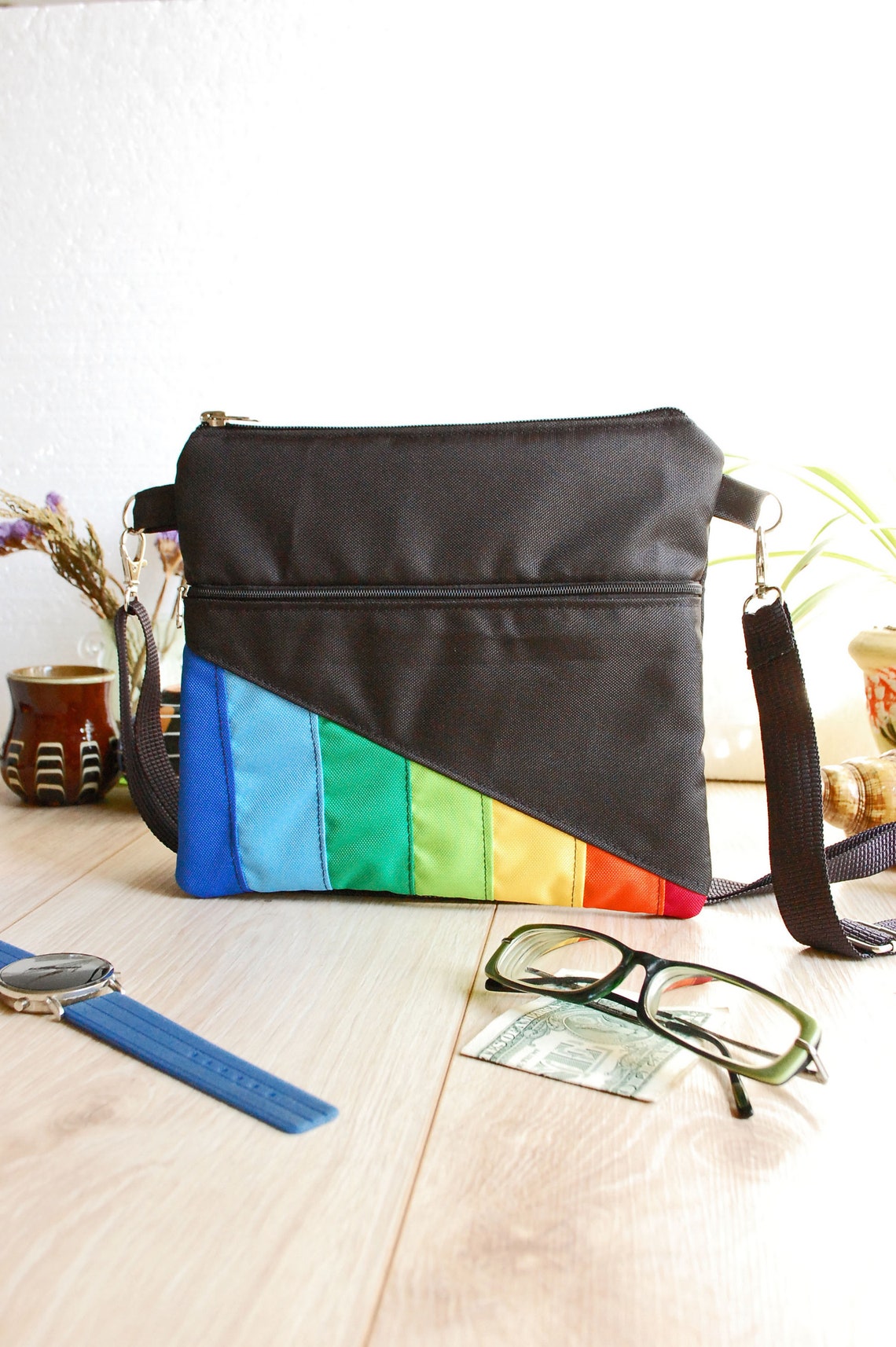 Rainbow Crossbody Bag, Waterproof Nylon, LGBTQ Pride Purse - Etsy