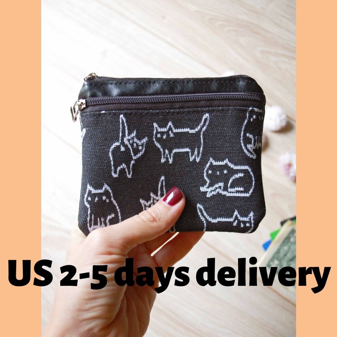 Kitten Cat Coin Pouch, Cat Obsession Gift, Cash Credit Card Purse ...