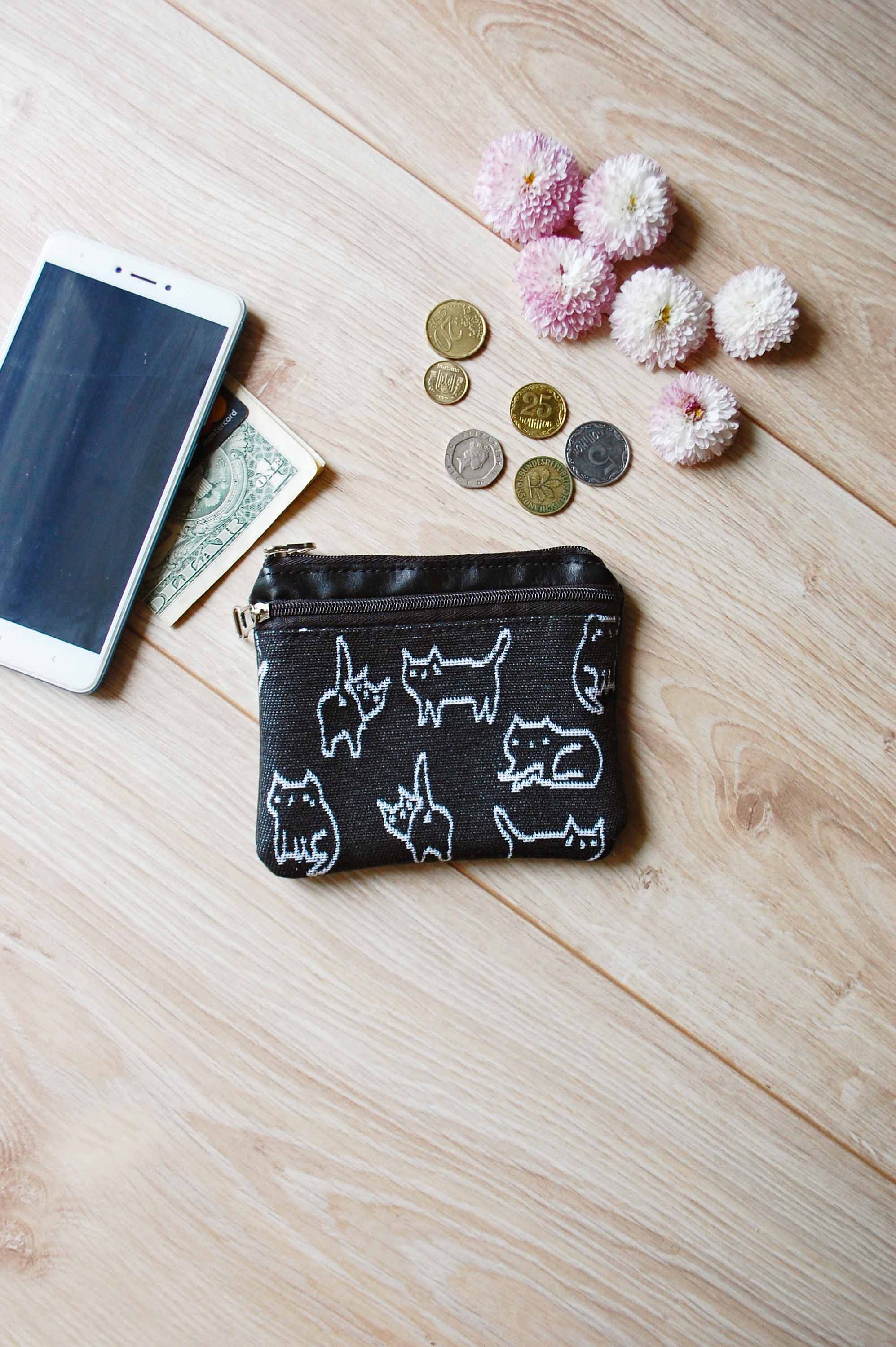 Cat Print Coin Purse, Tapestry Fabric Small Pouch - Etsy