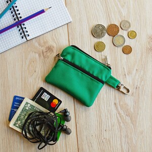 Green Nylon Mini Coin Pouch, Keychain Bag - Etsy