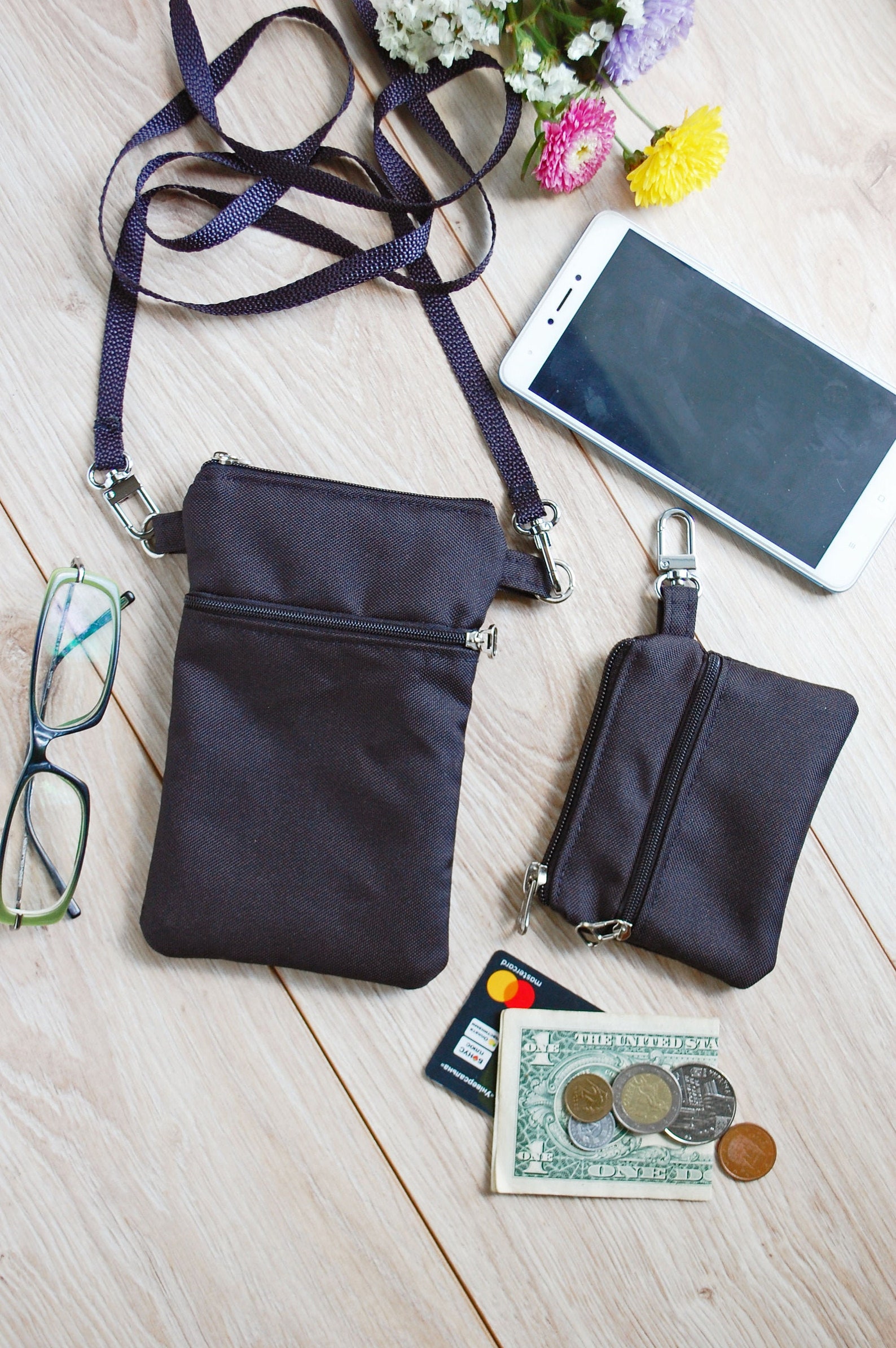 Small Neck Phone Case Coin Purse Necklace Micro Bag Change - Etsy